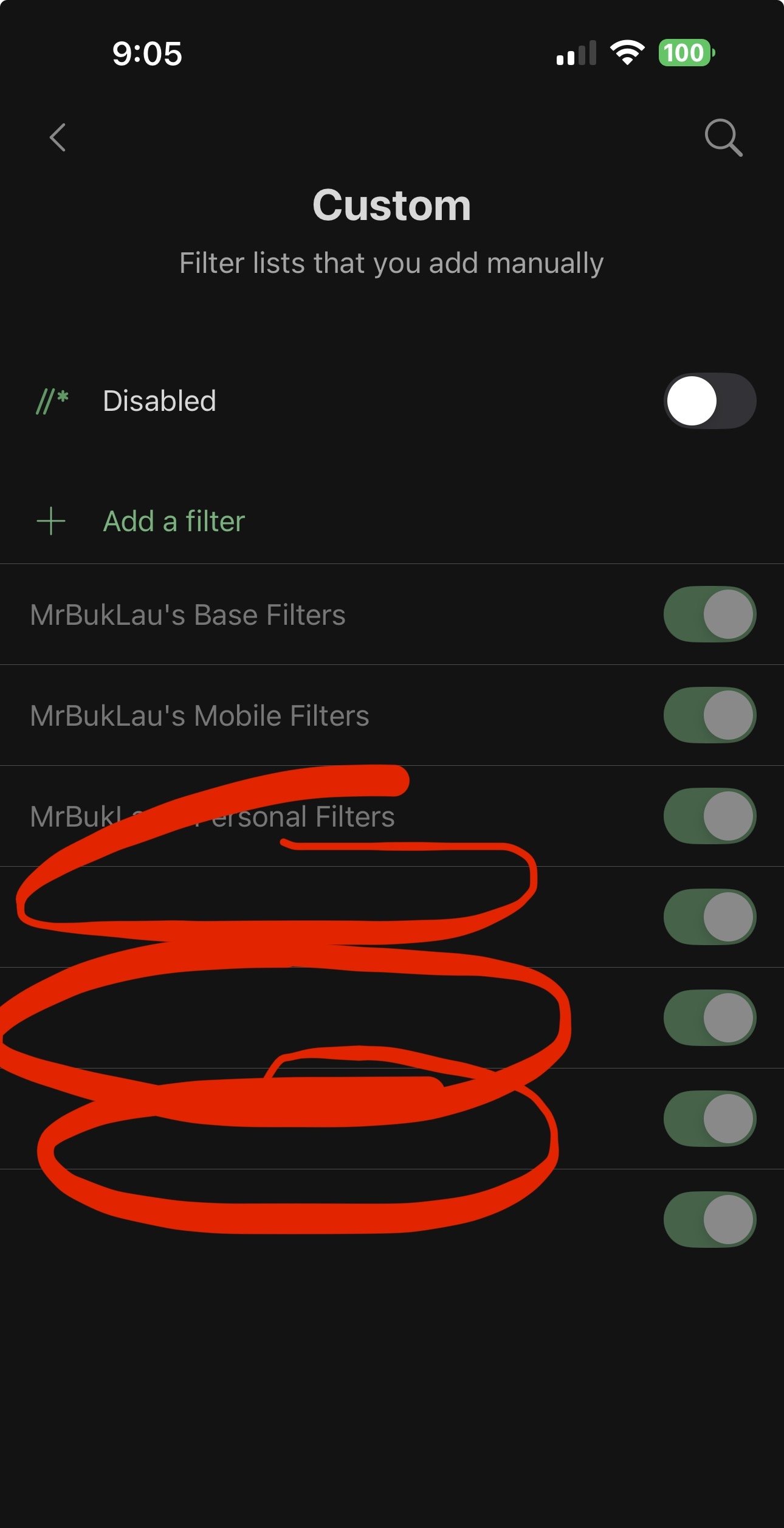 The specified custom filter name disappears after updating the filters ...